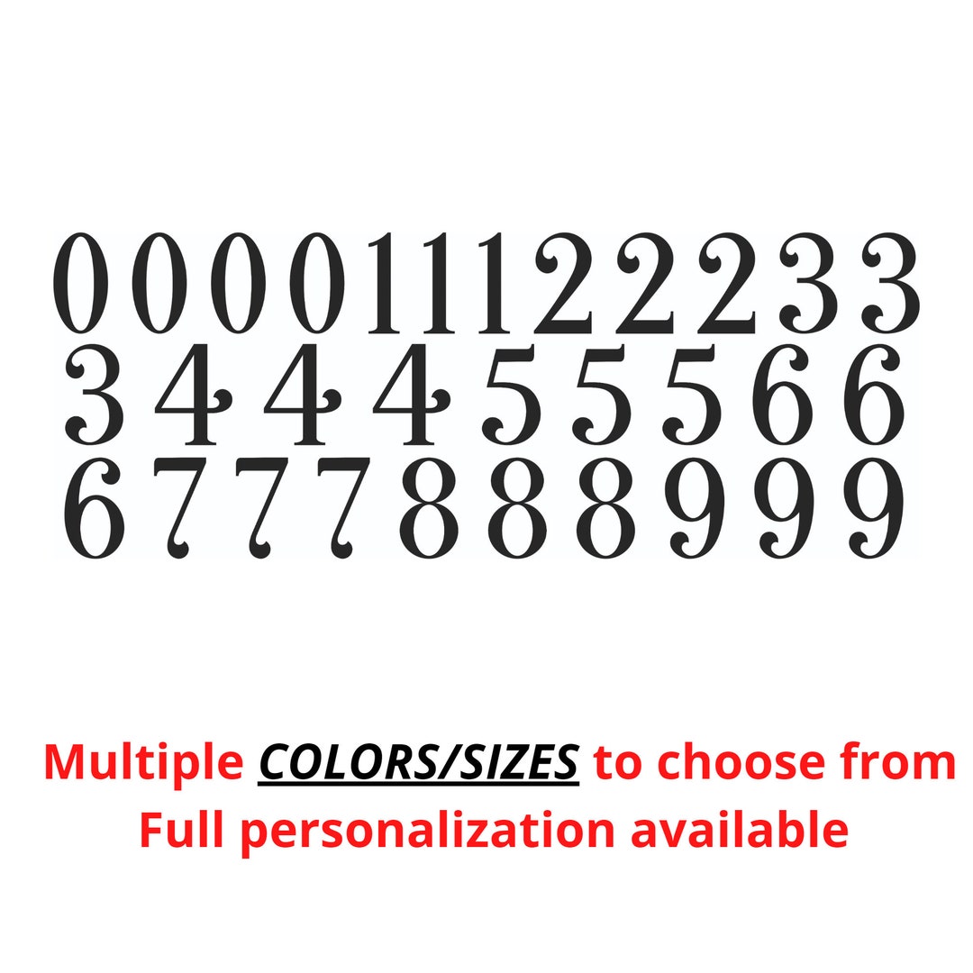 Sticky Vinyl Numbers Stickers Decals Bin Door Office Home Weather Proof ...