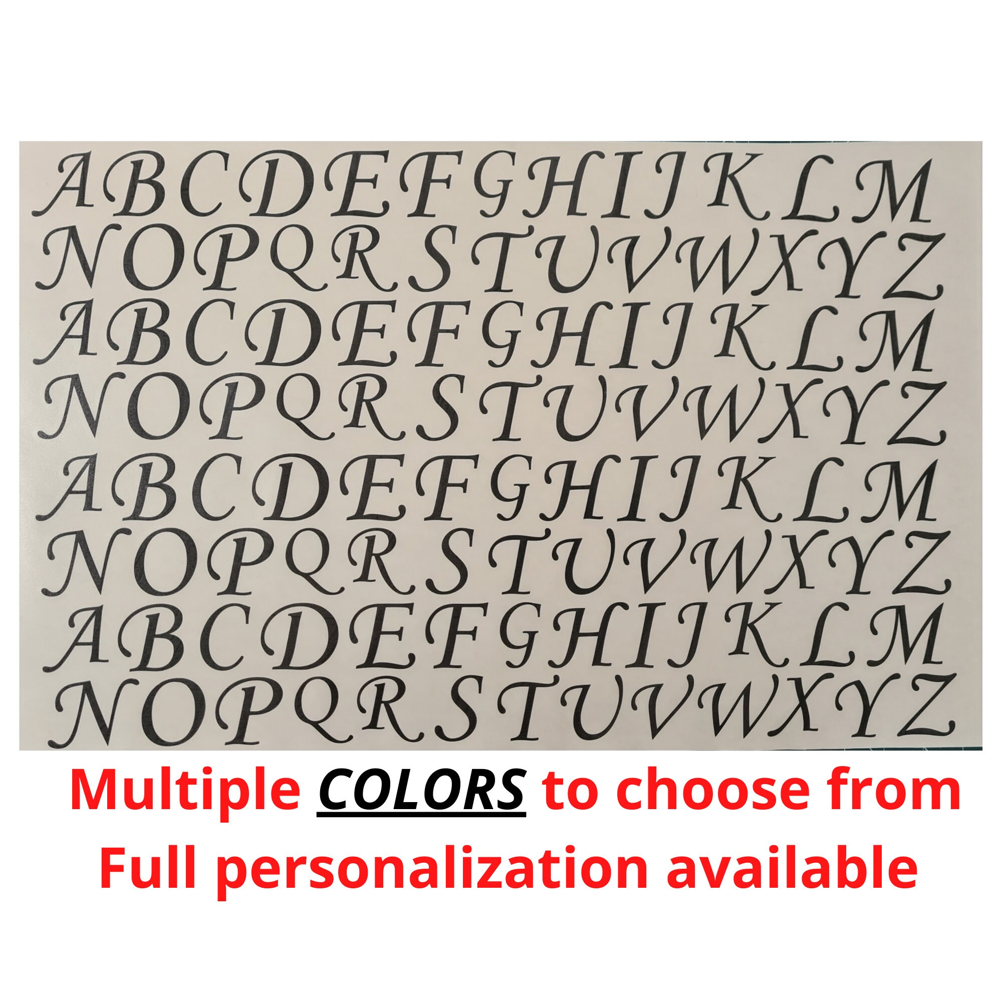 LETTERS Vinyl Decals A to Z Stickers Kit Full Alphabet Mug Craft Wall ...