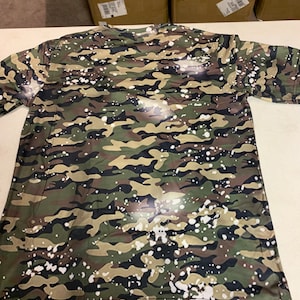 Bleached Camo Sublimation T-shirt: 100% Polyester, Cotton Feel - Etsy