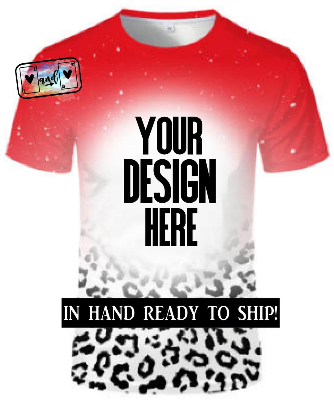 Sublimation 100% Polyester Red Leopard Sublimation Blank Tshirt Ready ...
