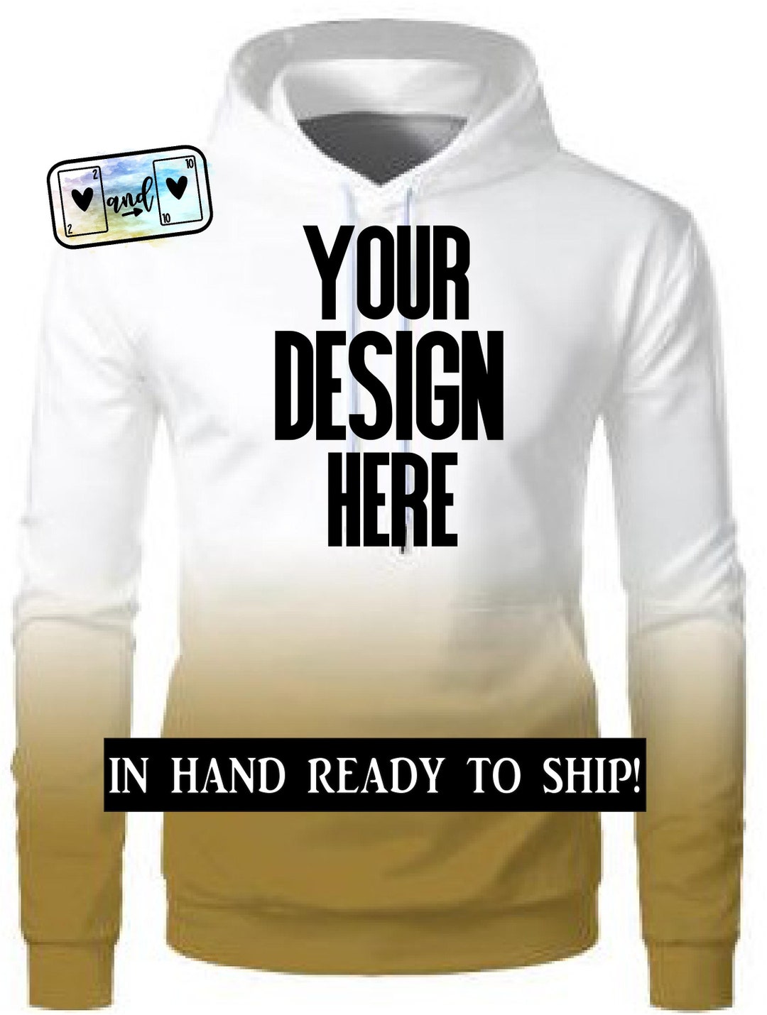 Gold Sublimation 100% Polyester Lightweight Sweatshirt Sublimation Vintage Gold Ombre Hoodie ...