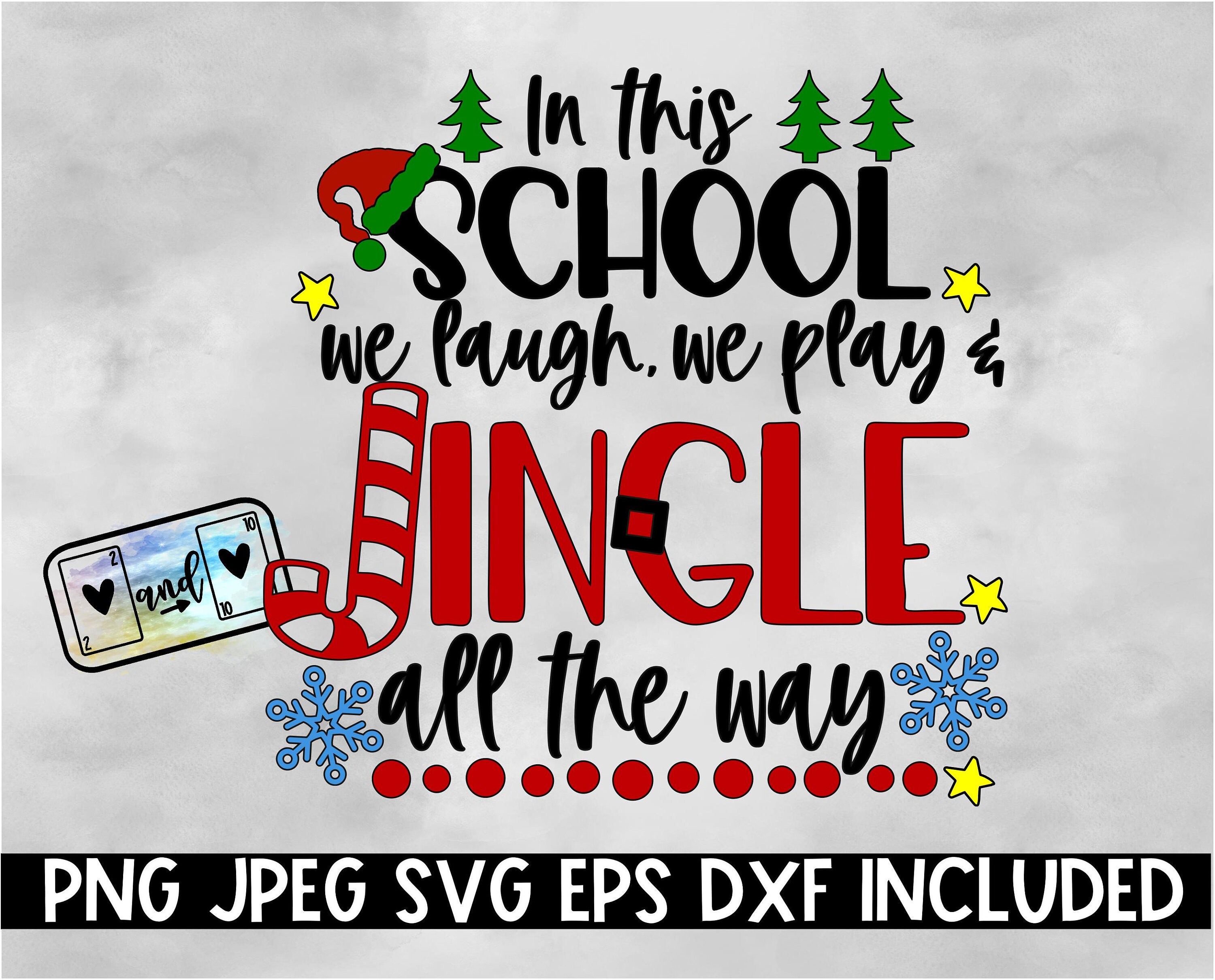 School Christmas SVG Classroom Svg Staff Jingle All the Way - Etsy