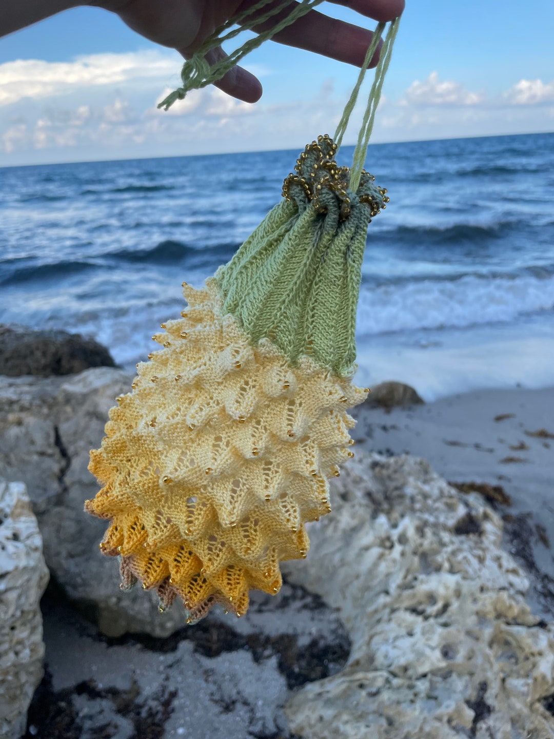 Pineapple Reticule Knitting Pattern - Etsy