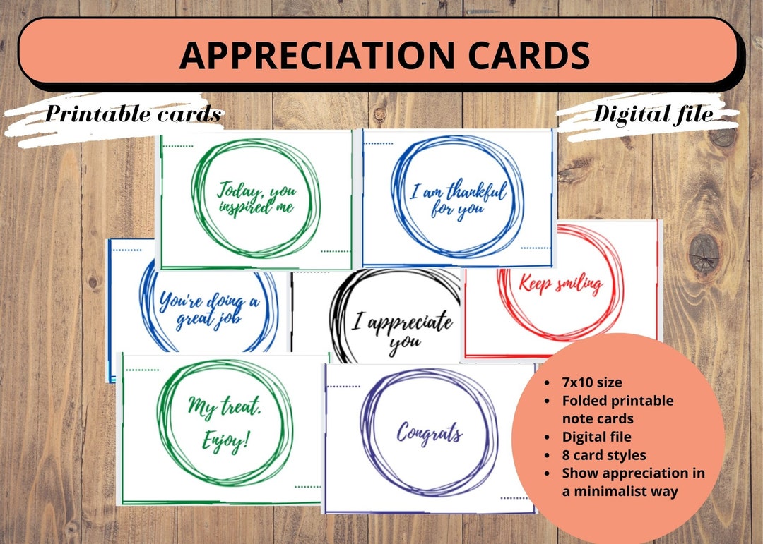 Printable Random Acts of Kindness Appreciation Cards, Thank You Cards ...