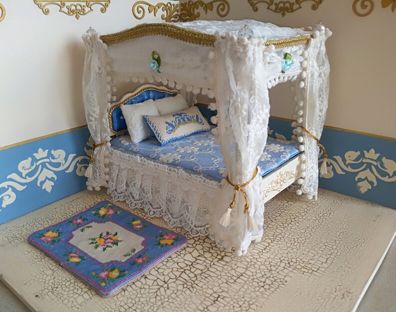 Miniature Canopy Bed Miniature Bedroom Furniture Miniature Bedroom ...