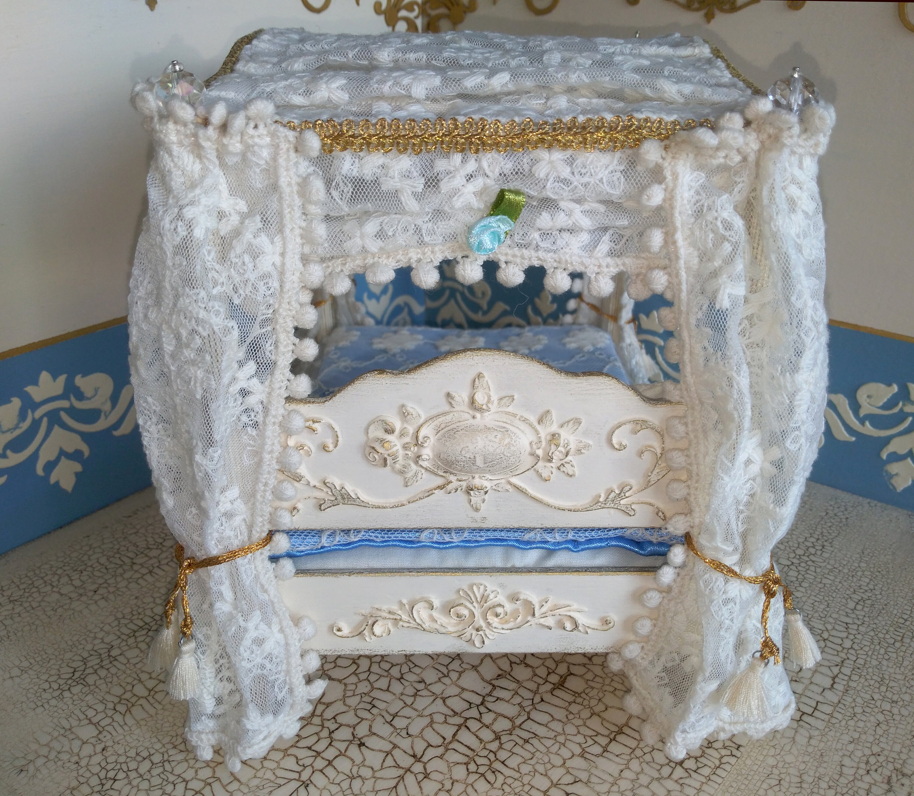 Miniature Canopy Bed Miniature Bedroom Furniture Miniature Bedroom ...
