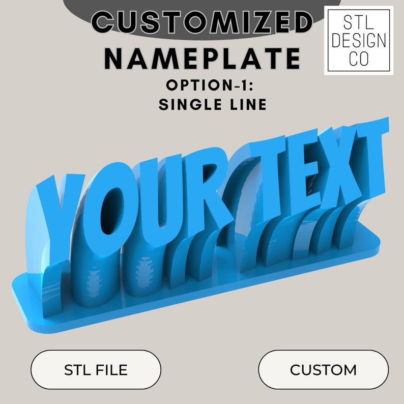 Custom 3D Nameplate – Single or Two-line Personalized STL File - Etsy ...