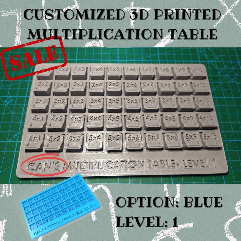 Personalized Multiplication Table Level-1 Blue Math - Etsy