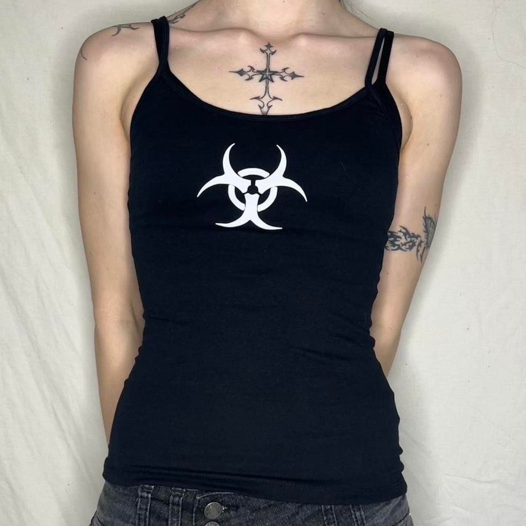 Black Biohazard Warning Symbol Cami Tank Top - Etsy
