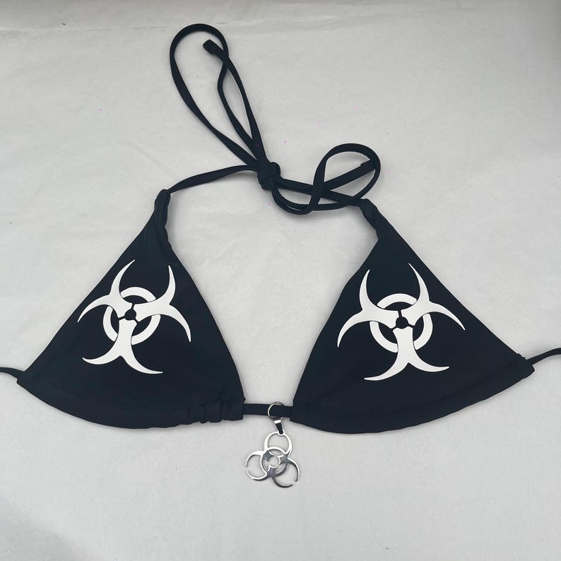 Y2K Biohazard Bikini, Rave Grunge String Bikini Set, Alt Goth Triangle ...