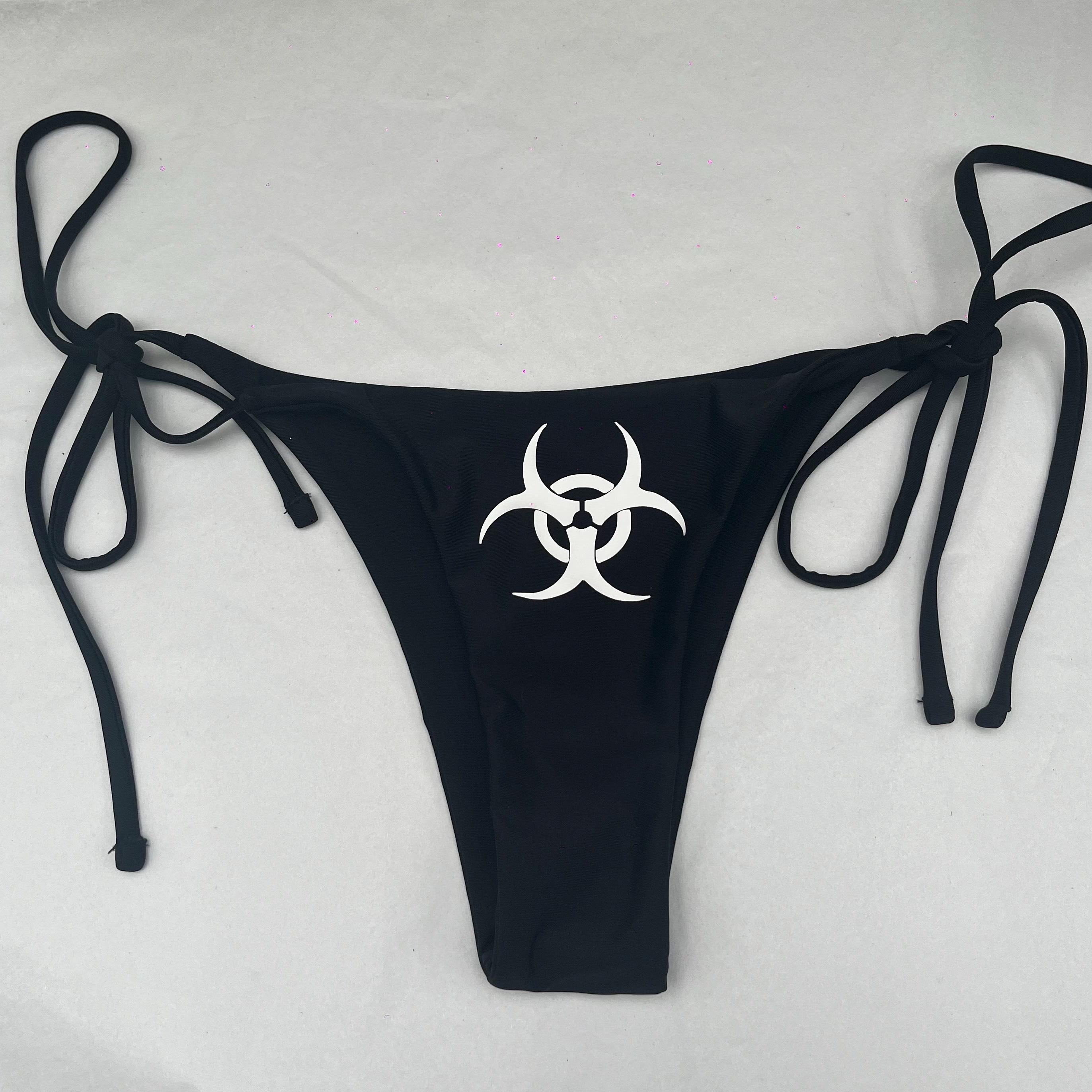 Y2K Biohazard Bikini, Rave Grunge String Bikini Set, Alt Goth Triangle ...