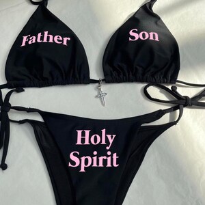 Women’s Red Holy Spirit Father Son Black Bikini Swimsuit - Etsy Canada