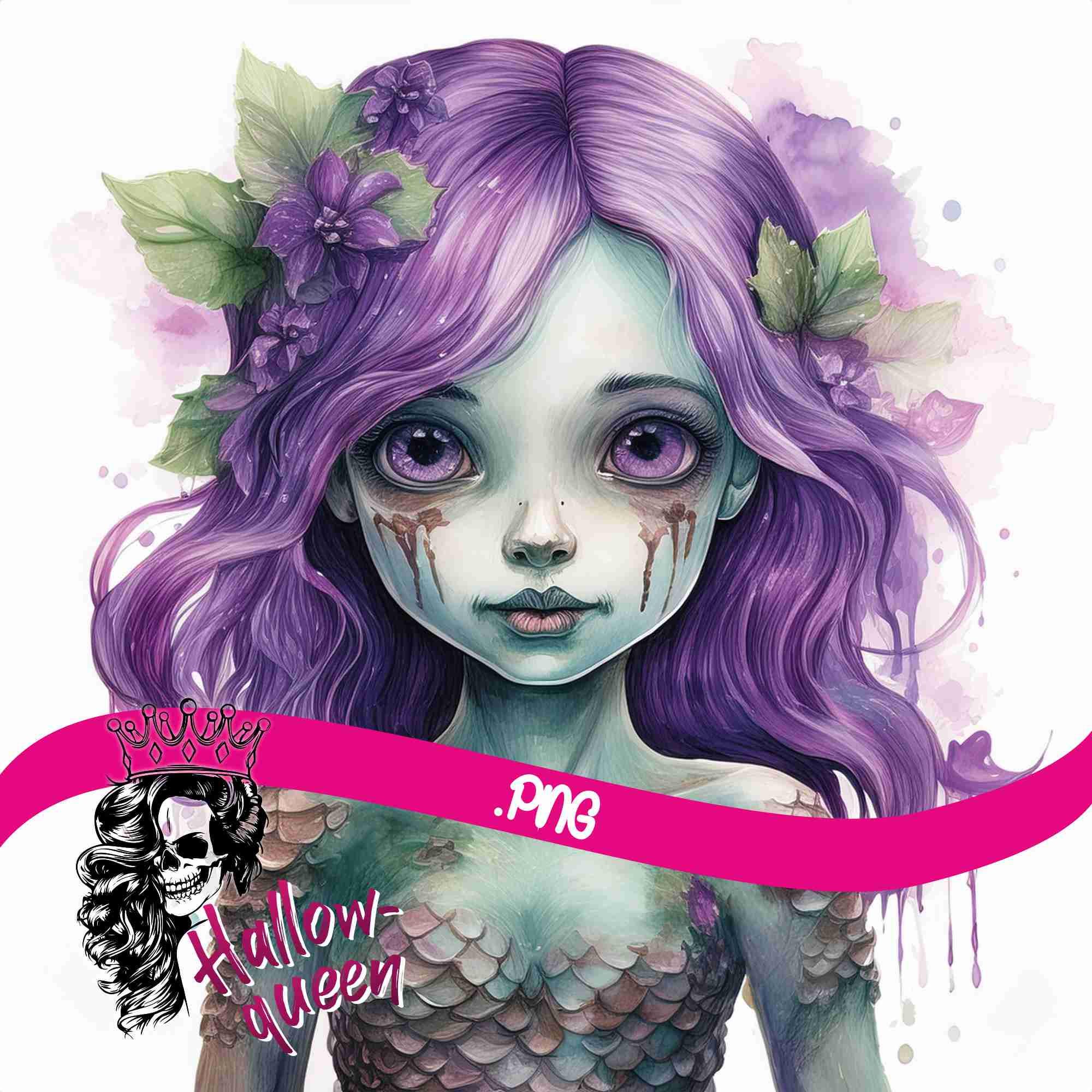 Creepy Little Mermaids, Digital Watercolor BIG PACK - Etsy