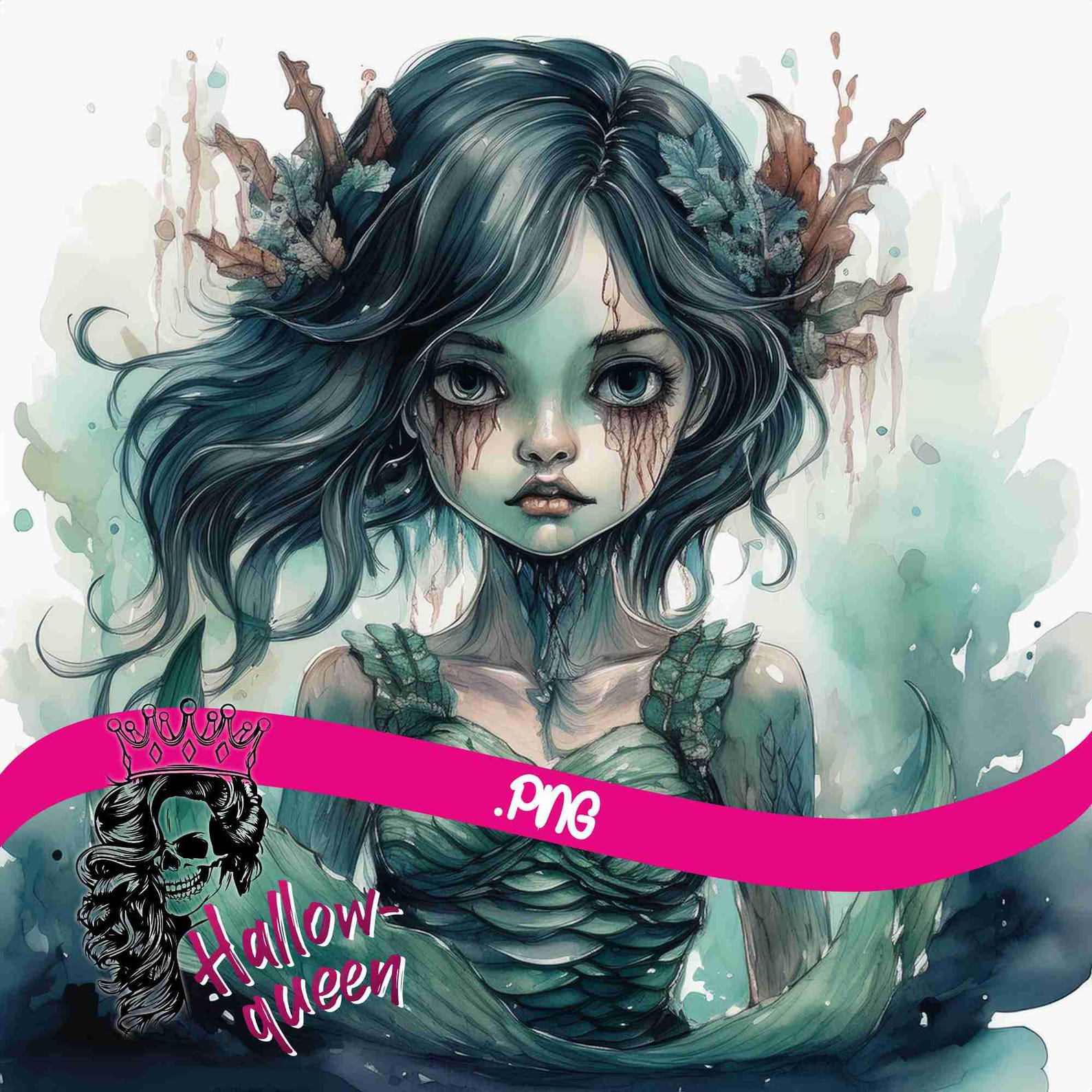 Creepy Little Mermaids, Digital Watercolor BIG PACK - Etsy