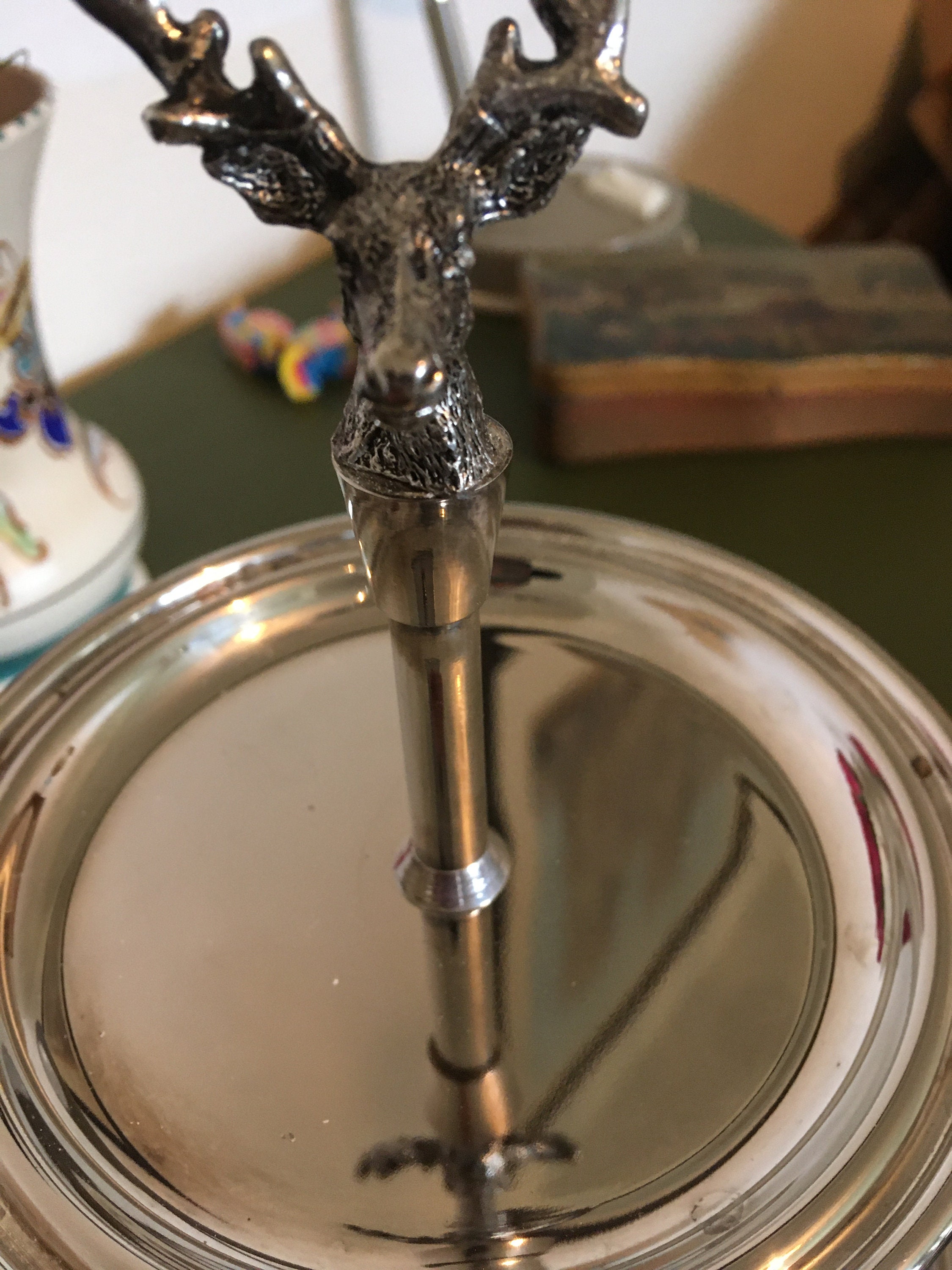 Regent Stainless Steel 2-tier Candy Dish With Stag Head Knob Display ...