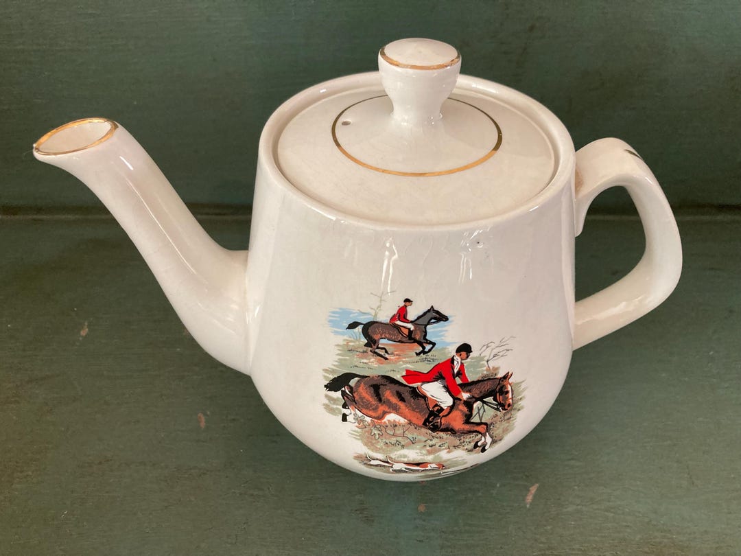 Tally-ho' Ceramic Teapot With Lid, Fox Hunt Fox Hunting Scene 1960s - Etsy
