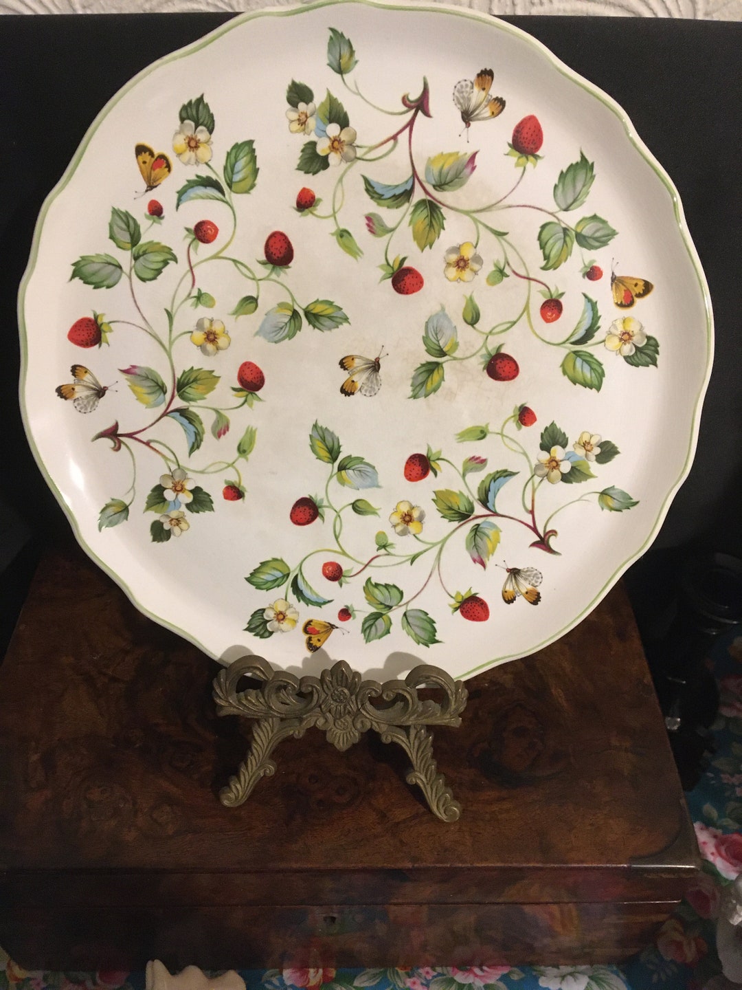 Old Foley James Kent Strawberry Floral Serving Plate Dish - Etsy
