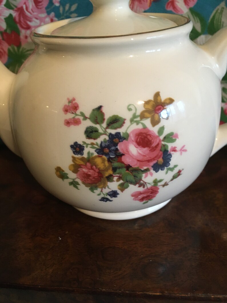 Vintage Sadler Windsor Teapot, Small Pink Roses, English Tea Pot ...