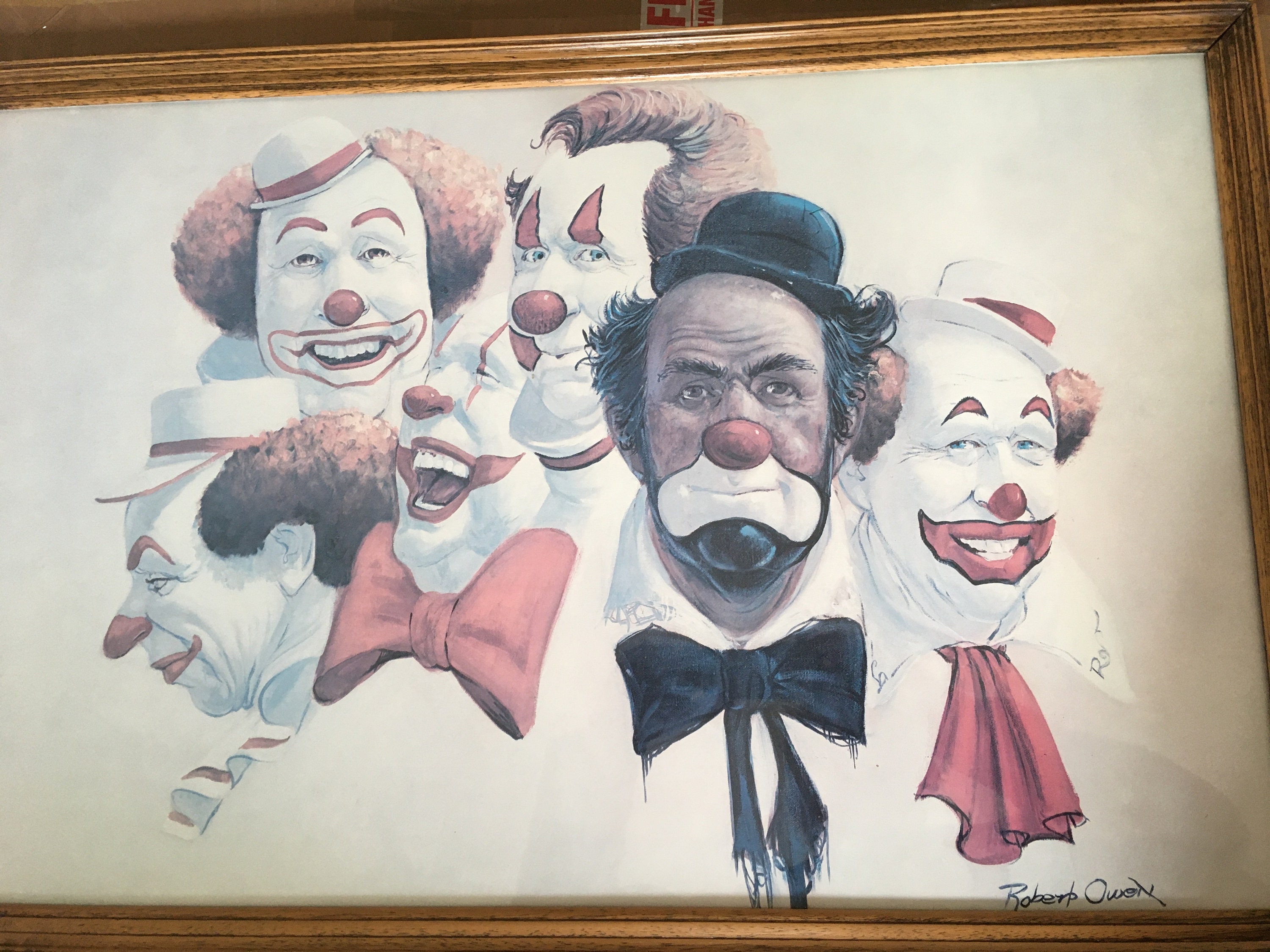 Robert Owen Clown Print the Burbank Six Signed, Circus Art, Clown Wall ...