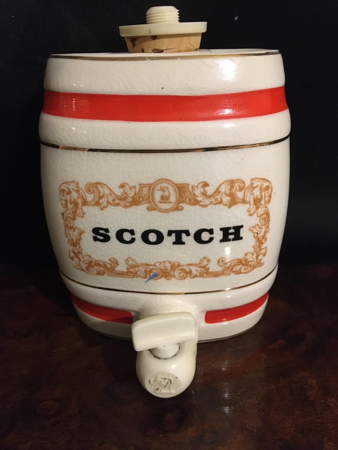 Vintage Wade Pottery Scotch Whisky Barrel Decanter, Collectible ...