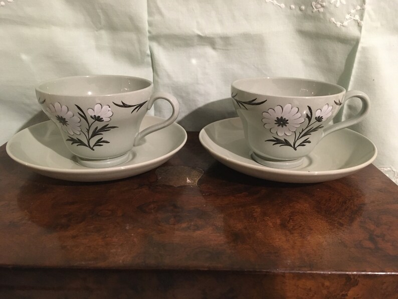 Wedgwood Aster Blue Demitasse 2 Cup and Saucer Set, Elegant Tea Cup, English China, Dining Decor ...