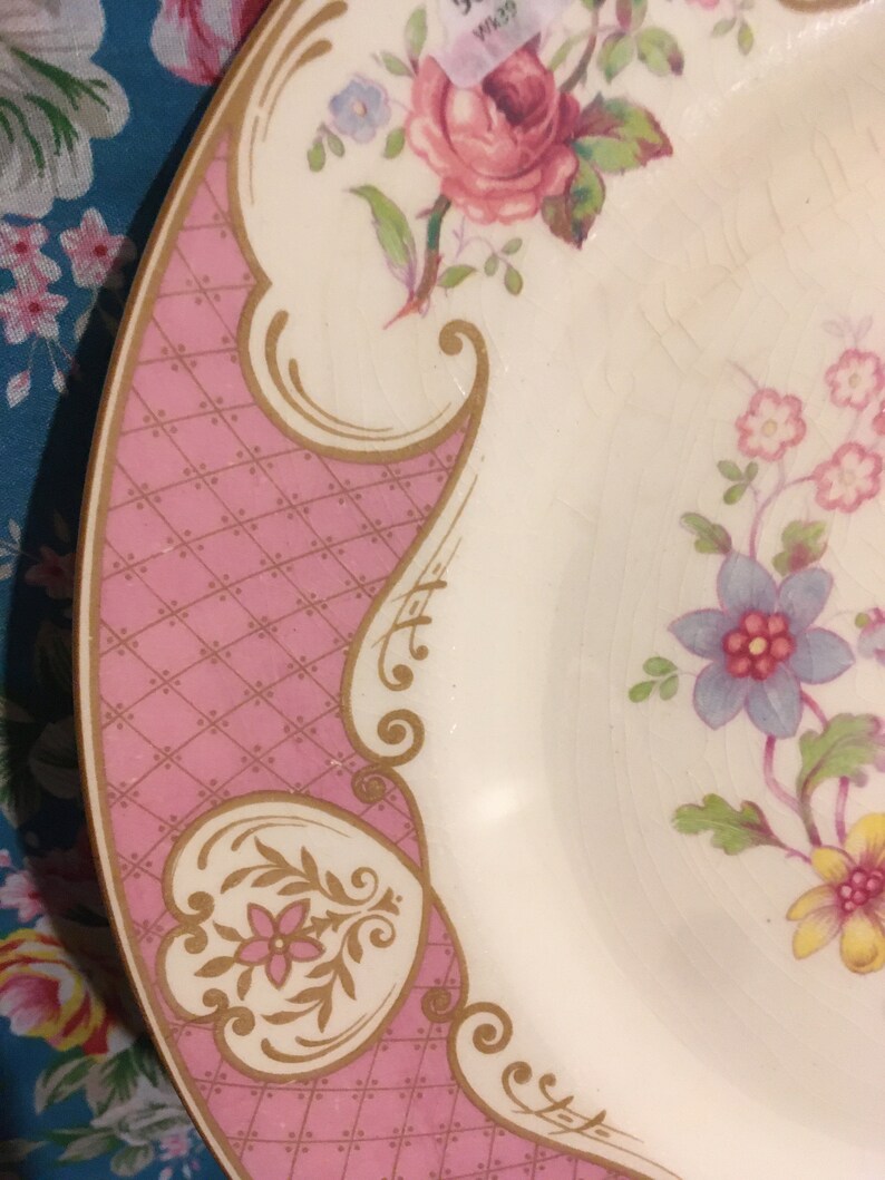Antique Floral Myott Dinner Plates, Set of 3, Staffordshire Rose ...