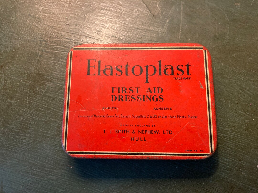 Vintage Elastoplast First Aid Tin Box England, Litho Print Collectible ...