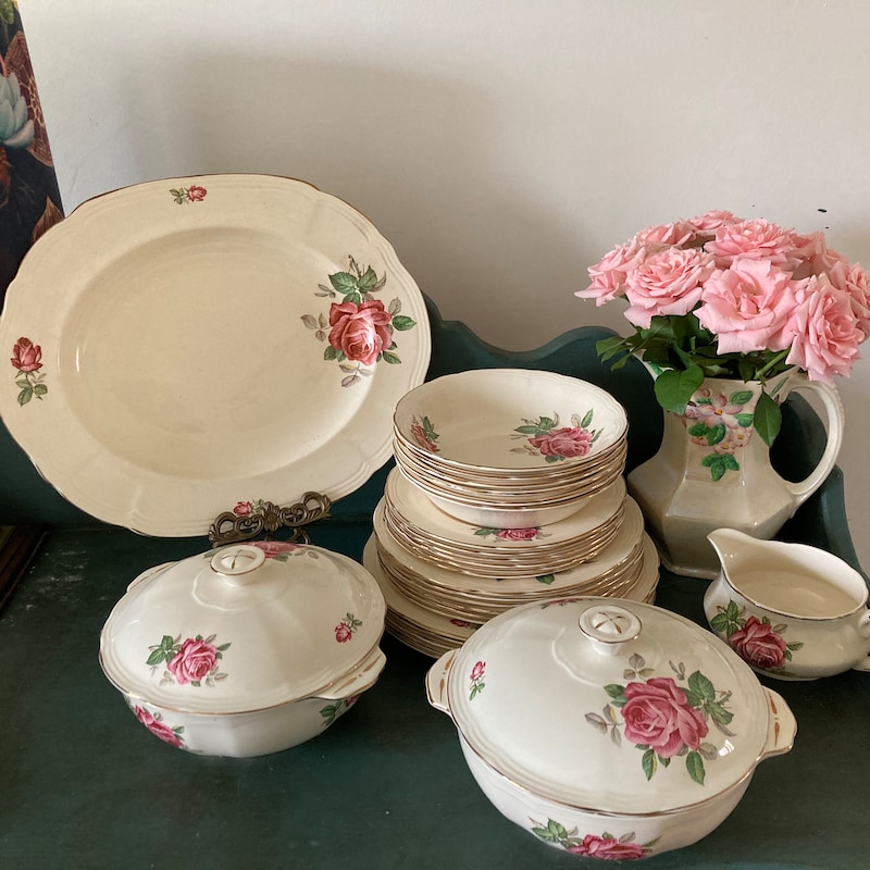 Dinnerware Sets Roses - Etsy