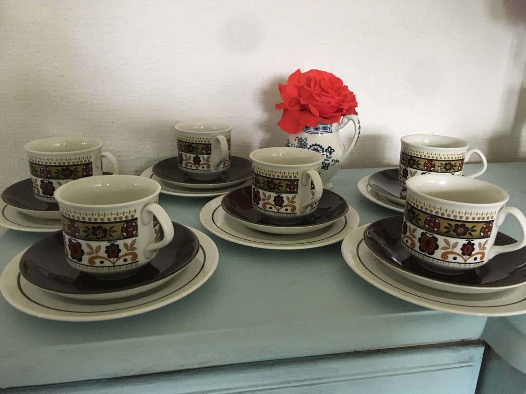 Vintage Ridgeway Navajo Ironstone Coffee Cup, Plate, and Saucer Set ...