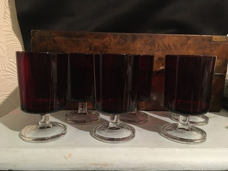6 Retro Stemmed Glass, 1970s Prawn Cocktail Glasses, Vintage Glassware ...