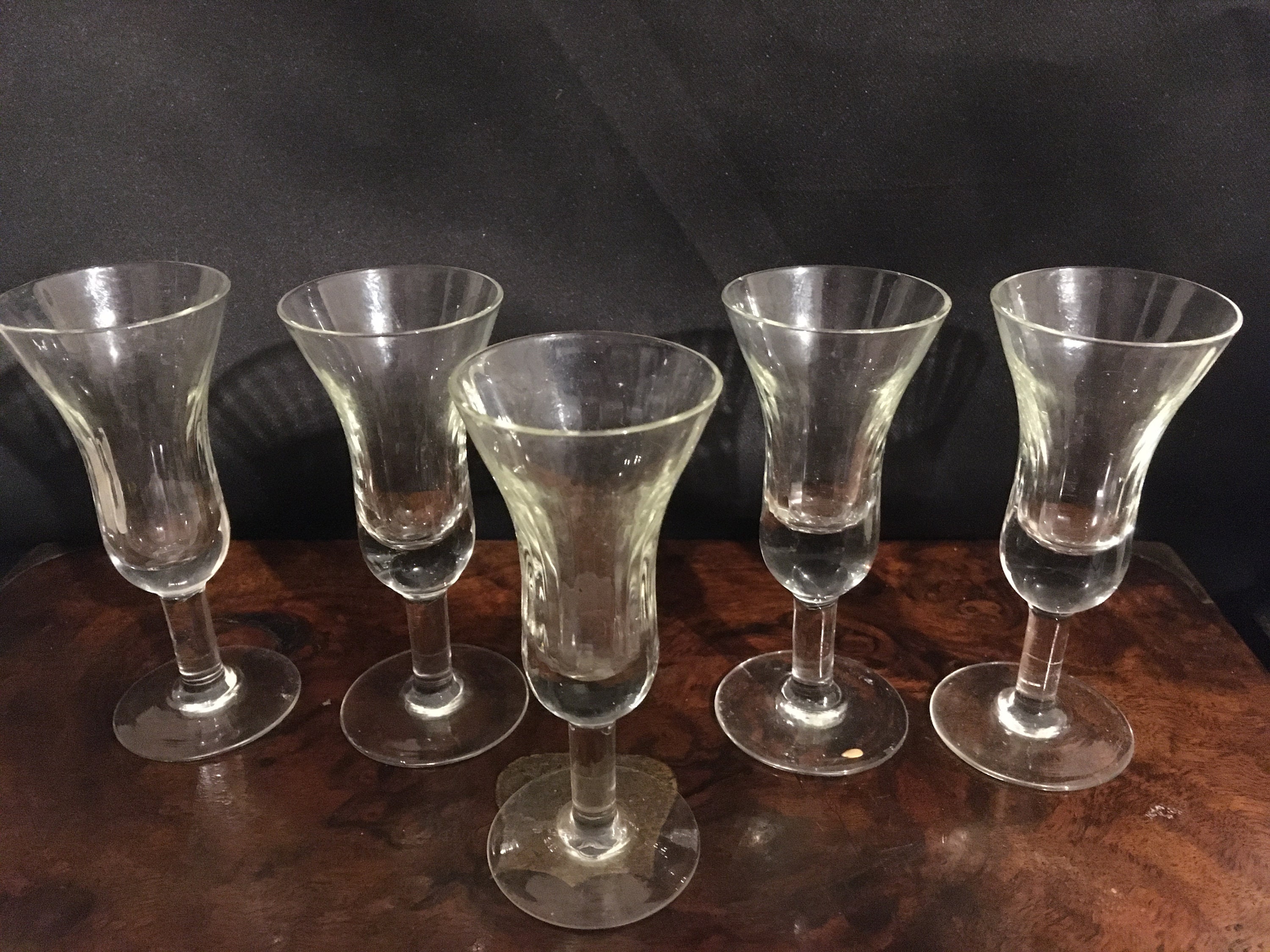4 Vintage Liqueur Sherry Apertif Glasses 11 Cm High Dainty Thistle ...