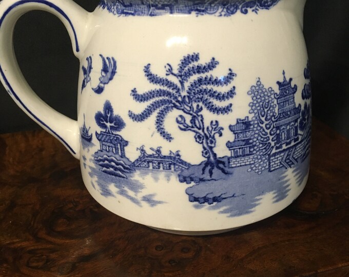 Vintage Willow Milk Jug Gibson & Sons, Fylde England Porcelain, Floral ...