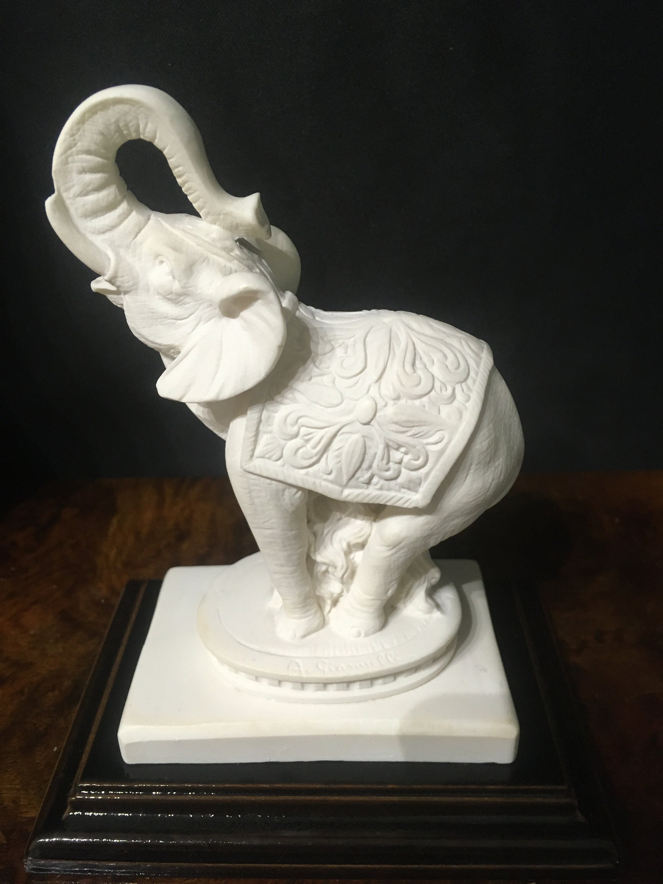 1972 Vintage A. Giannelli Alabaster Elephant Statue, Italy Made, Rare ...