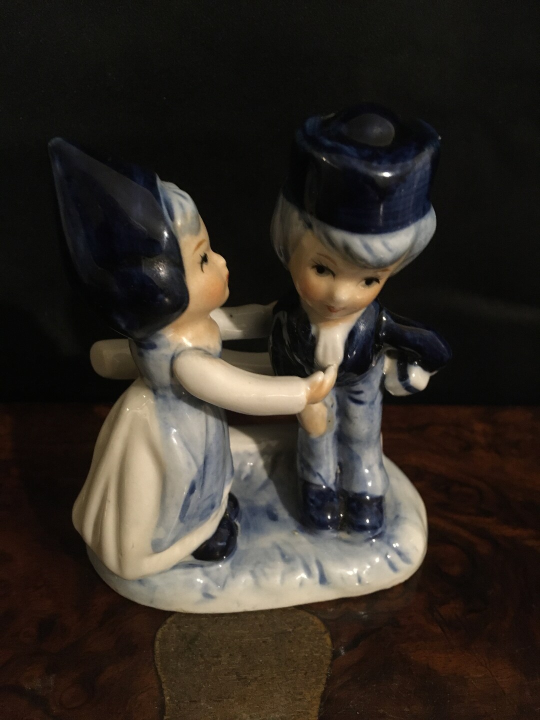 1 Vintage Delft Blue Porcelain Children Figurines, Hand Painted Kids ...