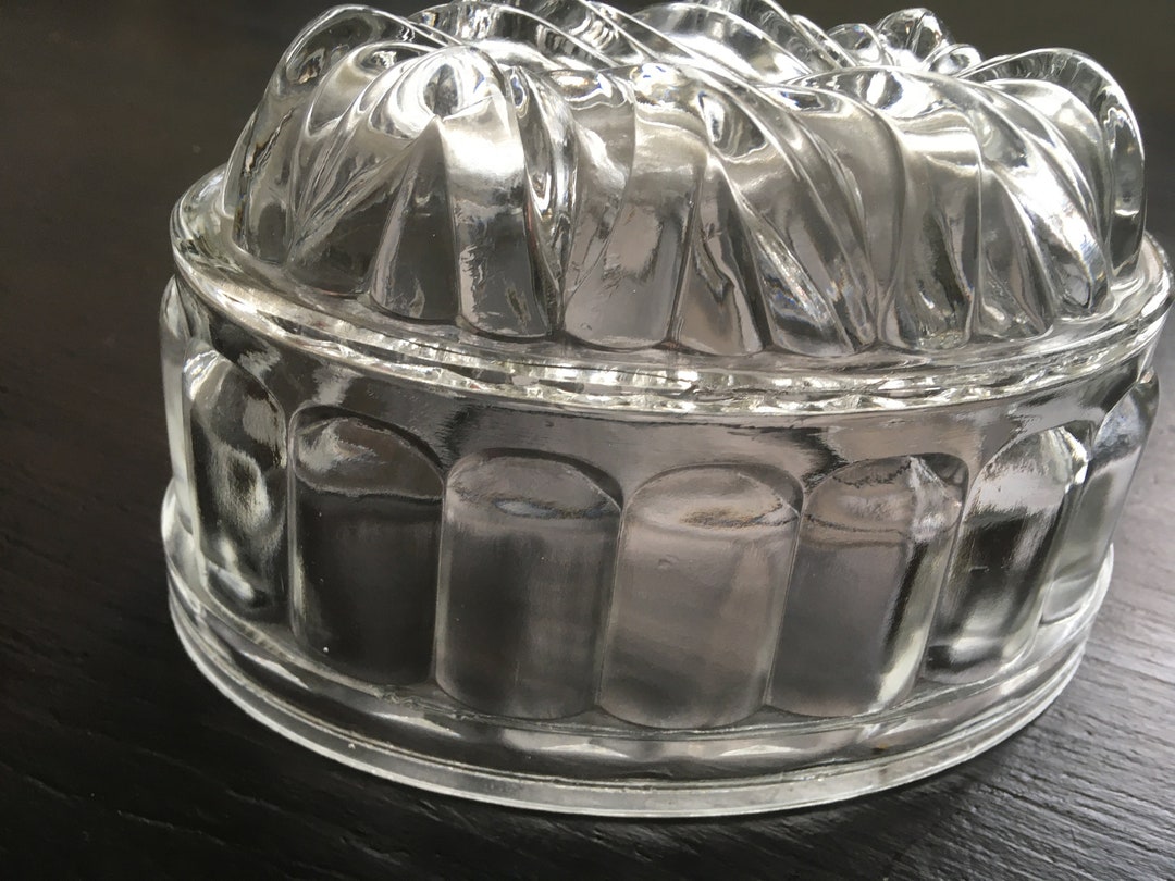 1 Antique Glass Jelly Mould Retro Kitchen Decor, Jello Mold, Blancmange ...