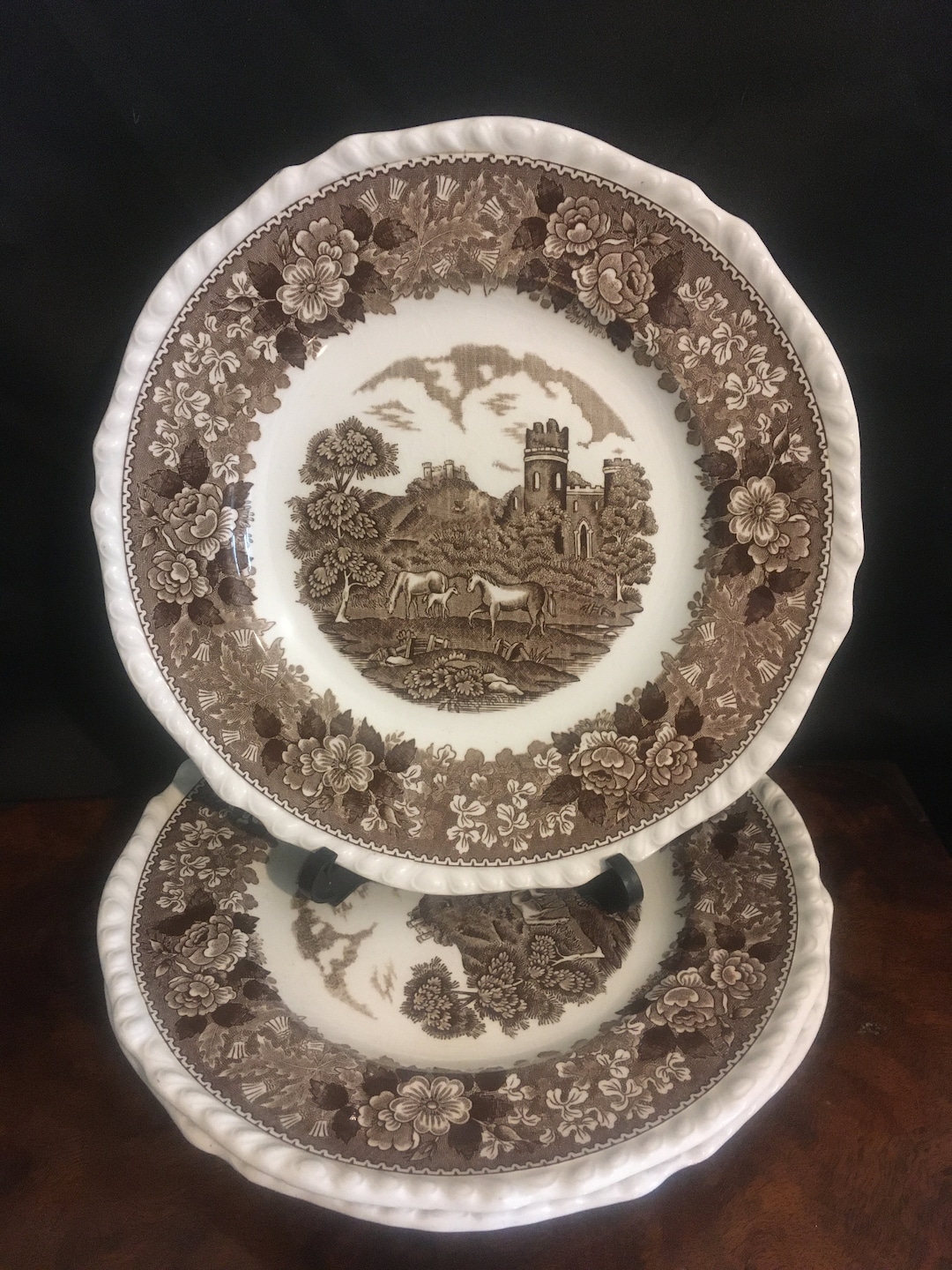Adams Wedgewood English Scenic Farm Plate - Brown - Etsy UK