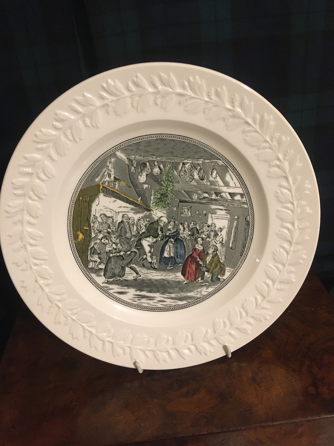 Charles Dickens Dinner Plate, Laurel Rim Plate, Christmas Eve at Mr ...