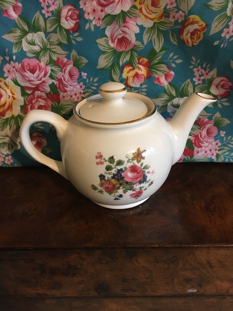 Vintage Sadler Windsor Teapot, Small Pink Roses, English Tea Pot ...