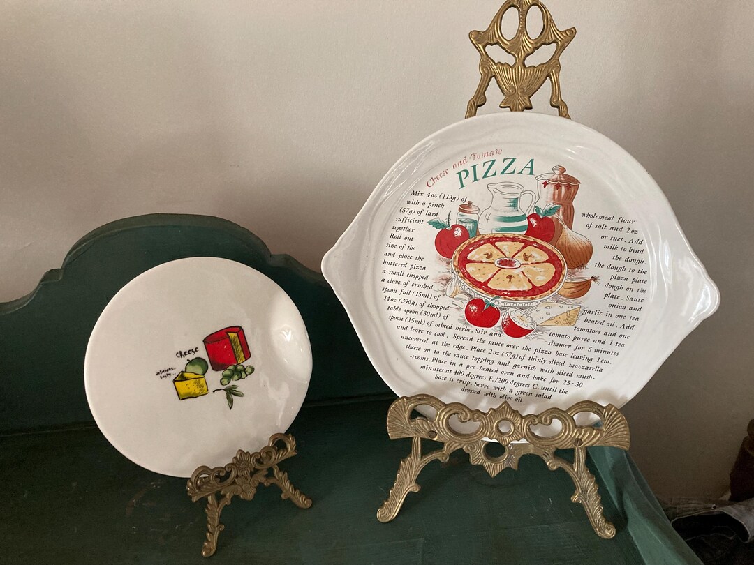 Pizza Plate and Cheese Plate Vintage Rayware Handpainted and Printed 12 ...