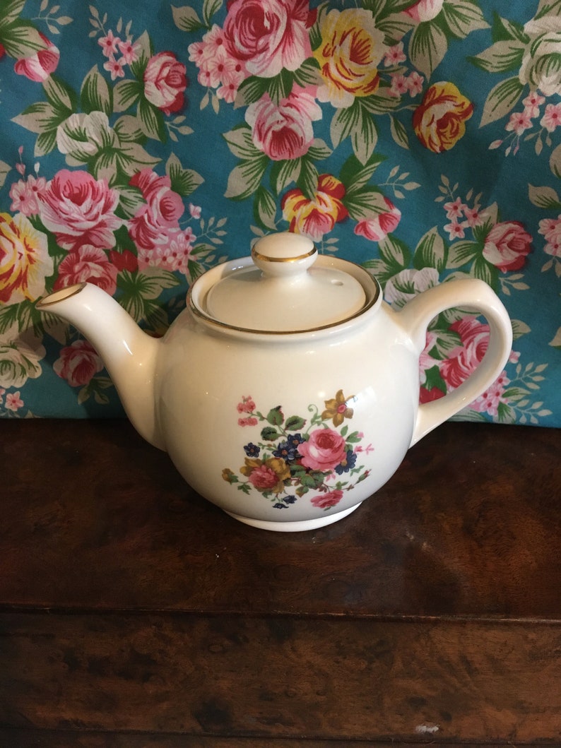 Vintage Sadler Windsor Teapot, Small Pink Roses, English Tea Pot ...