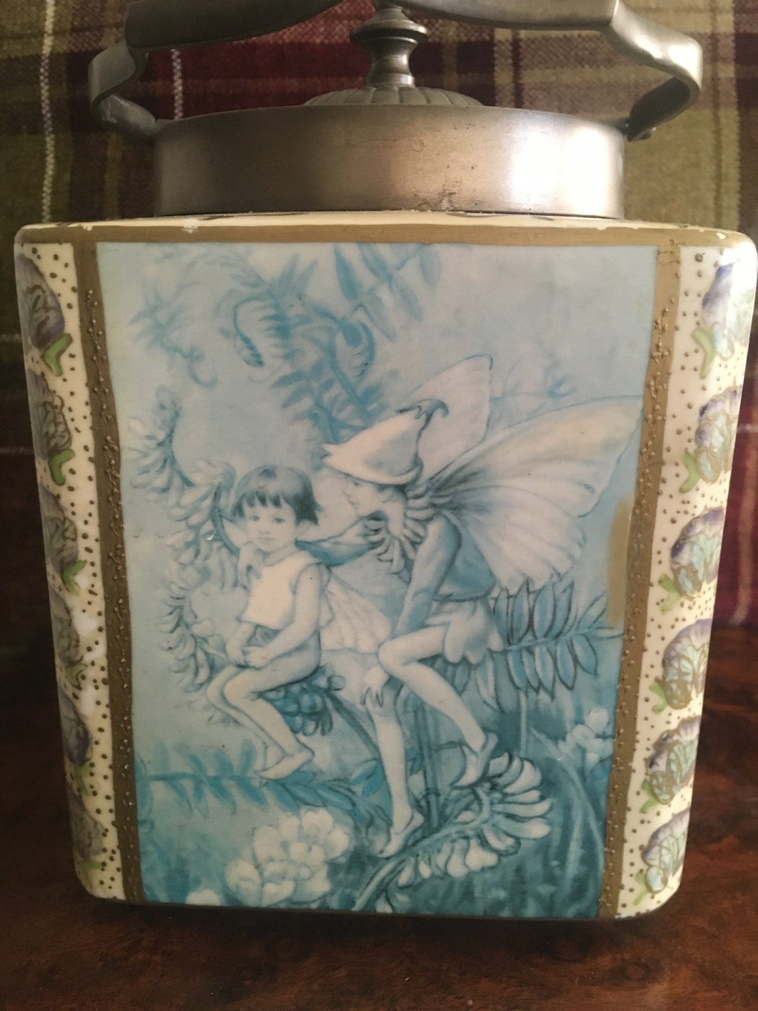 1 Vintage Pottery Candy Biscuit Barrel, Rare Brathwaites Fairy Lustre ...