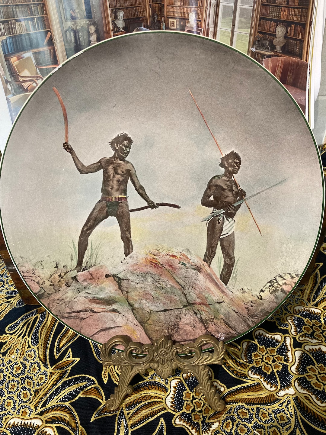 Royal Doulton Aboriginal Hunting Boomerangs Spears Plate, Collectible ...