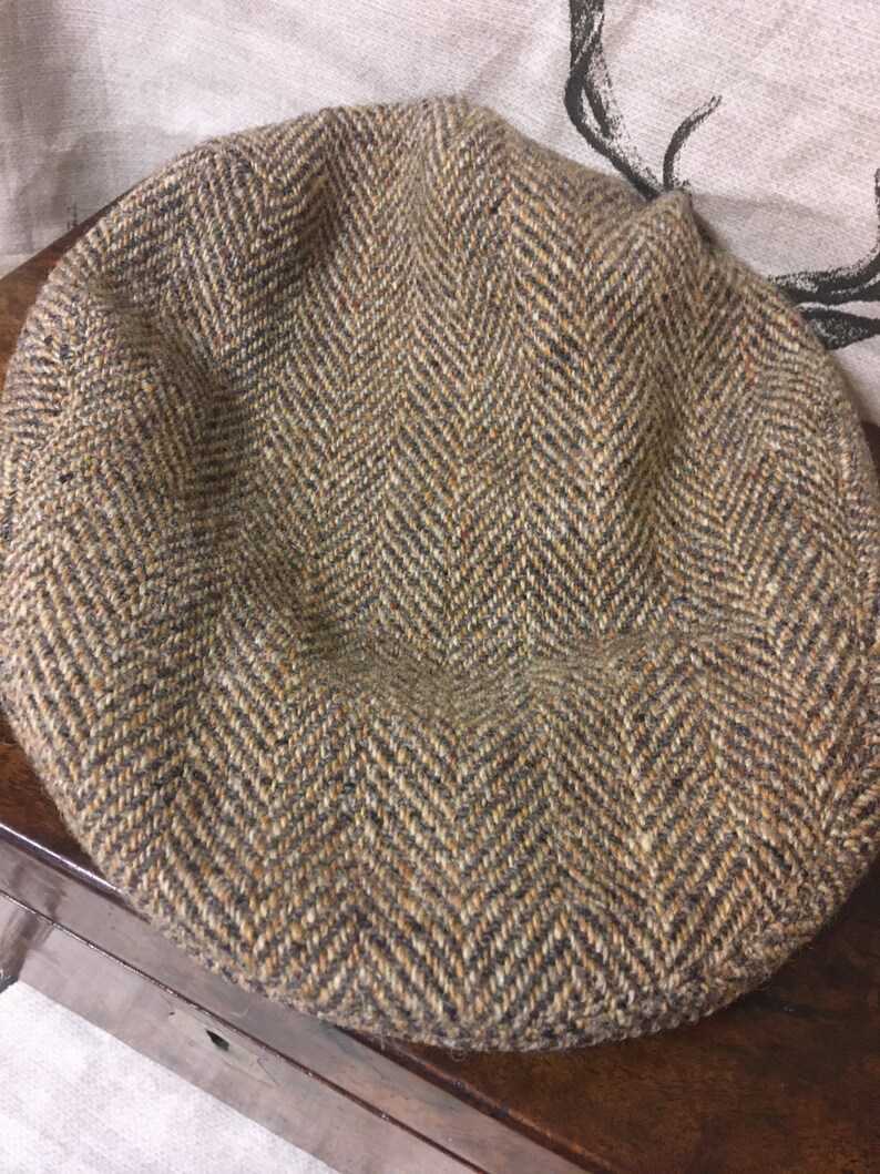 1 Vintage Harris Tweed Brown Herringbone Flat Cap the Rutland County ...