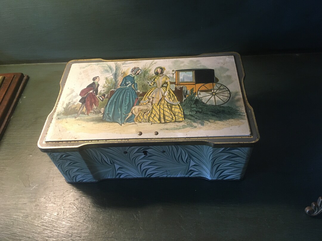 Vintage Metal Tin Clarnico Sweets Tin With Lock, Collectible Storage ...