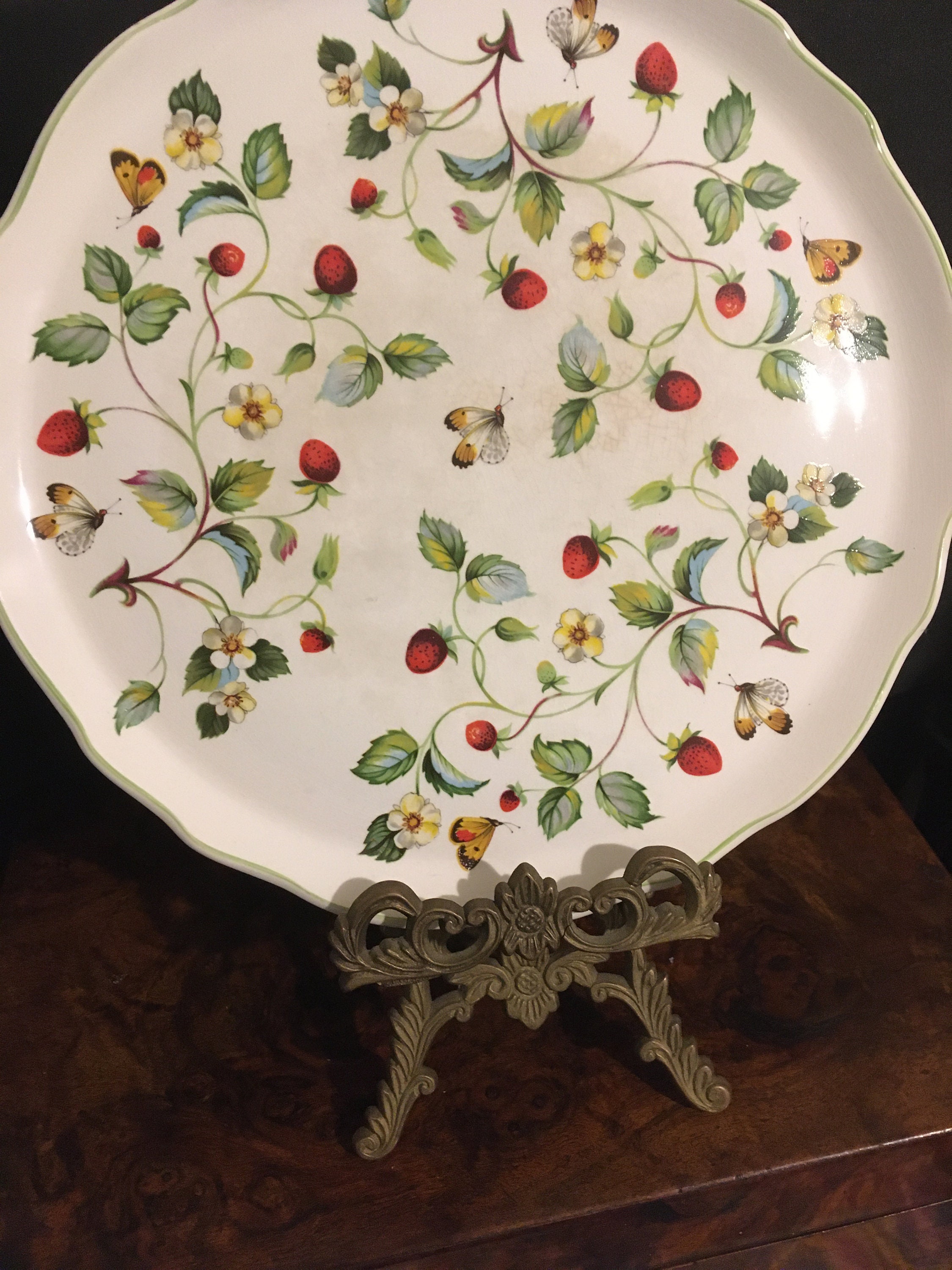Old Foley James Kent Strawberry Floral Serving Plate Dish - Etsy