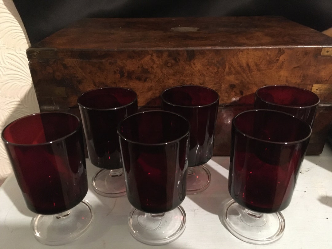 6 Retro Stemmed Glass, 1970s Prawn Cocktail Glasses, Vintage Glassware ...