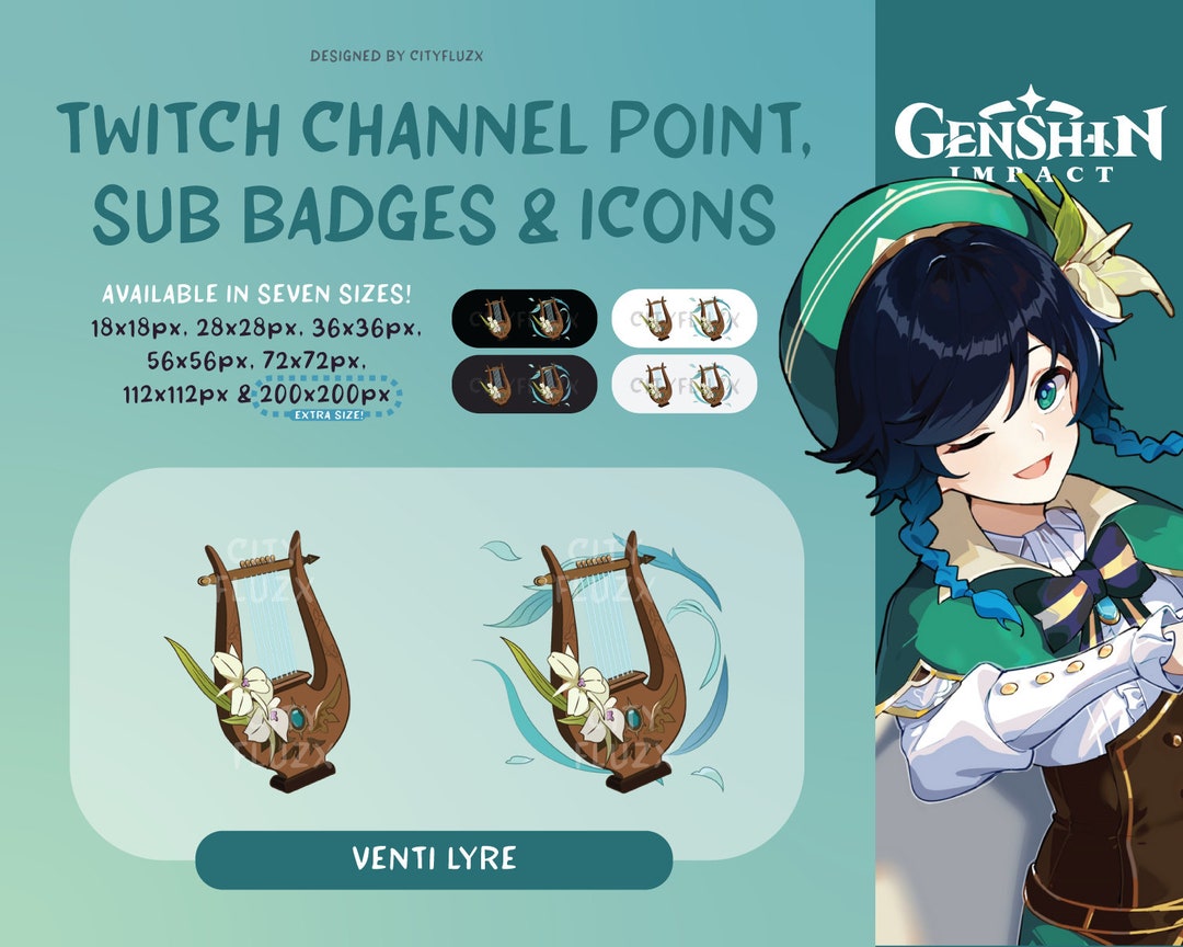 Venti Lyre Windy Sub Badge Channel Point Icon Stream Asset Instant ...