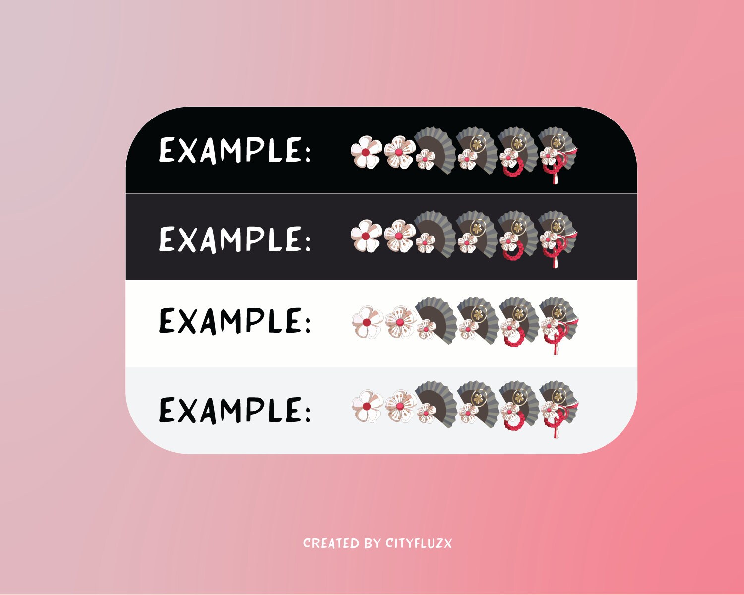 Pink Blossom Fan Twitch Emote Sub Badge | Japanese Oriental Plum ...