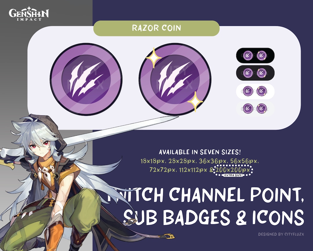 Razor Coin | Channel Point Sub Badge Icon Twitch Asset | Instant ...
