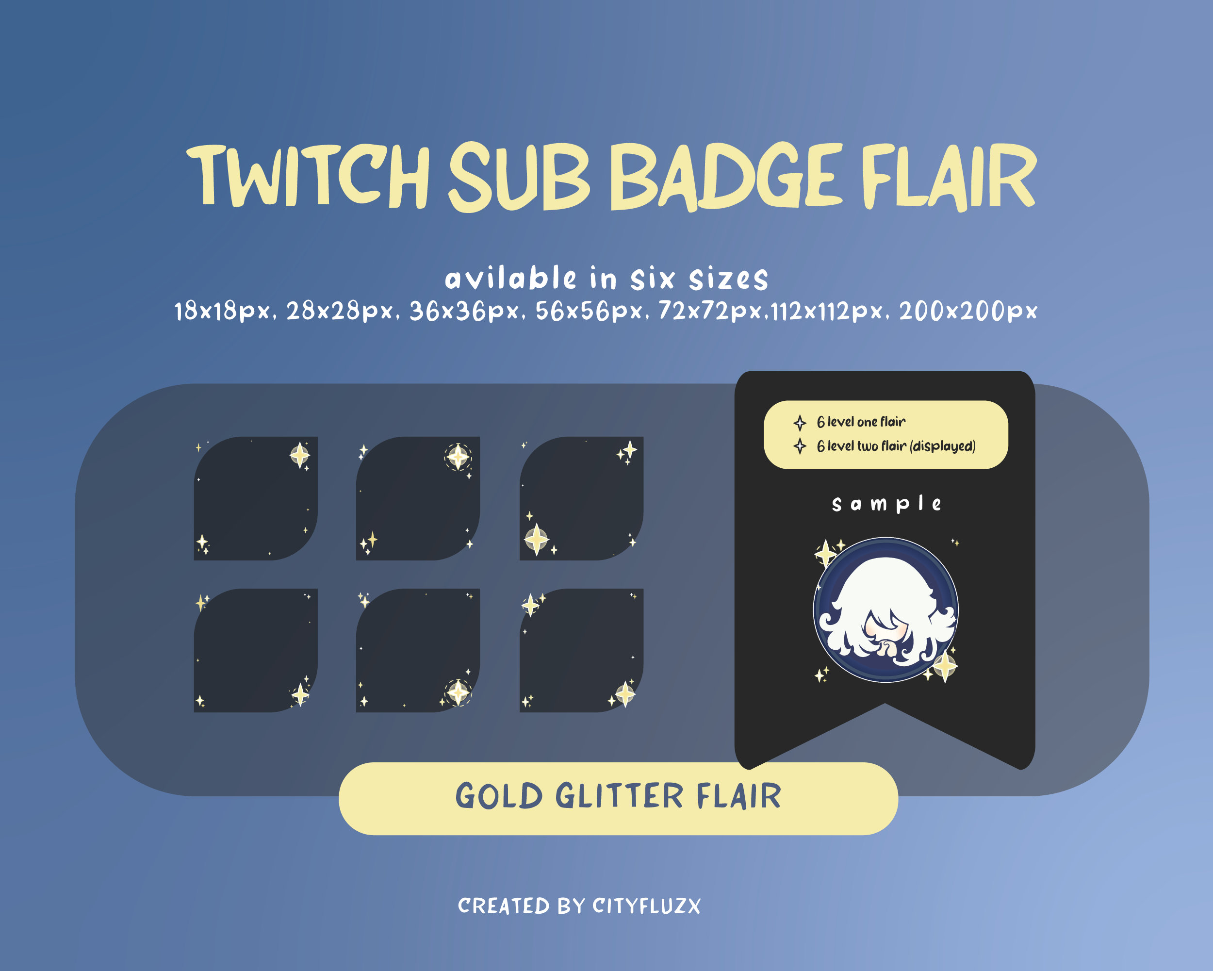Star Glitter Flair | Sub Bit Badge Channel Point Emote | Twitch ...